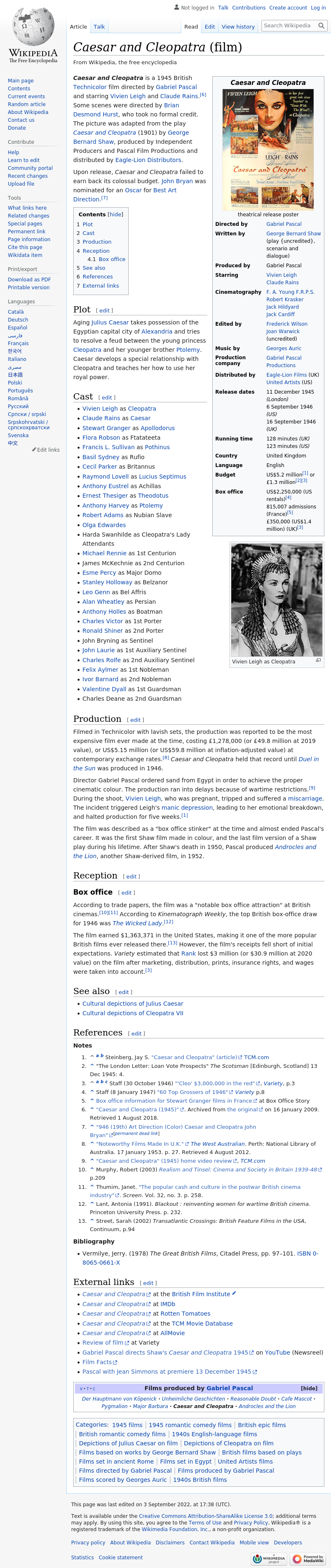 Eclipse 1945: Caesar and Cleopatra – Random Thoughts